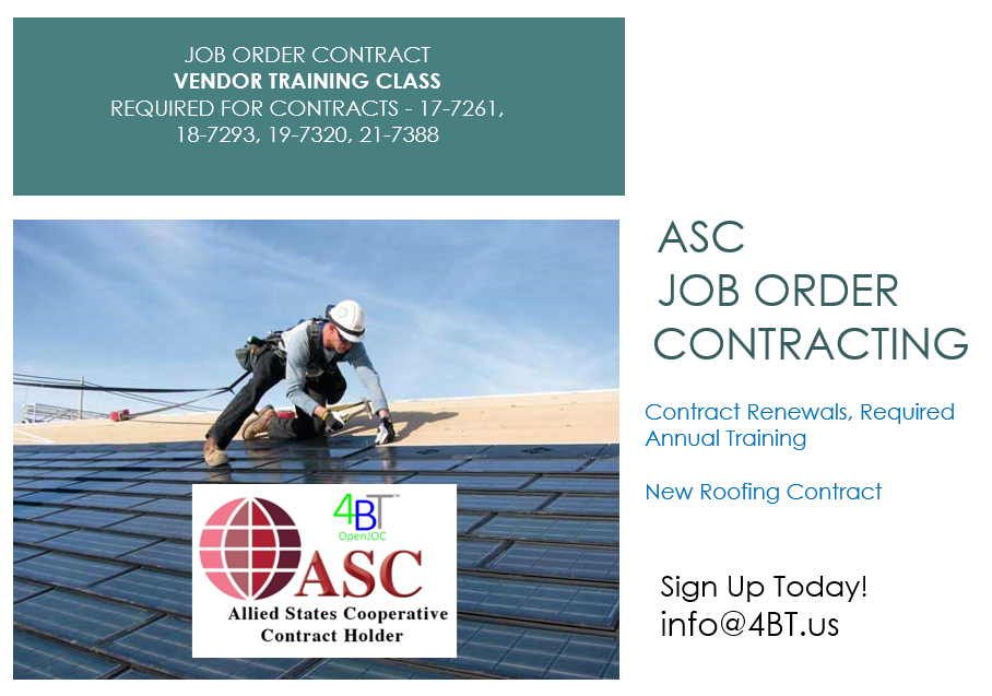 Roofing Job Order Contract - State Of Texas - 4BT Efficient ...